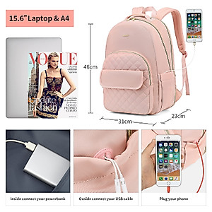 Breold Laptop Backpacks for Teens Girls 15.6 inch for School, Women Backpack Teacher Daypack for Travel Business, College Bookbag Schoolbag Professional