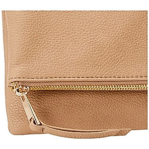 The Drop Women's Southampton Zipper Foldover Clutch, Taupe, One Size