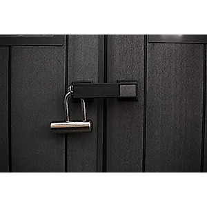 Keter Newton 7.5x11 Large Resin Outdoor Storage Shed Kit – Perfect to Store Patio Furniture, Garden Tools, Bike Accessories, and Lawn Mower, Mahogany Brown