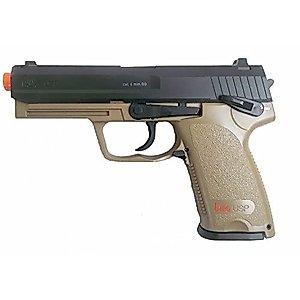 Elite Force HK Heckler & Koch USP CO2 Powered 6mm BB Pistol Airsoft Gun, Standard Action, Dark Earth Brown