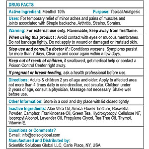 BIO-Relief Pain Roll On w 10% Menthol & Arnica | Highly Effective, Cool & Topical Pain Relief Extra Strength for Arthritis, Muscle, Joint, & Back - Easy Roll On Maximum Strength, Made in USA