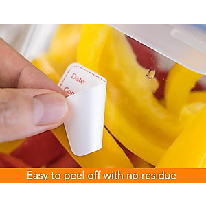 Removable Refrigerator Freezer Labels with Dispenser Box, Meal Prep Food Storage Stickers for Deli Containers, Waterproof Kitchen Pantry Organization Label