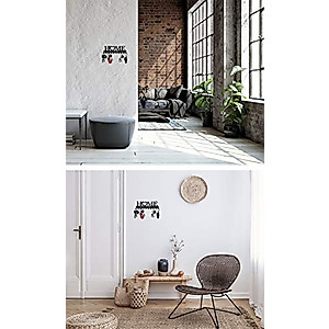 SirHoldeer Key Rack for Wall, Black Key Holder for Wall Decorative, Metal Wall Decor for Office, Hallway, Entryway, Key Hooks Hanging Keys, Small Key Hanger for Wall, Farmhouse Home Sweet Home Sign