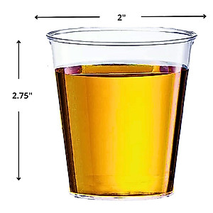 Green Direct 2 oz. Plastic Shot Glasses Disposable Clear Cups - Pack of 100, Small Plastic Cups for Vodka, Whiskey, Tequila, Wine, and Jello Shots, Mini Party Sample and Tasting Cups