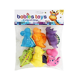 Bath Toys Floating Dinosaur Bath Toys(6PCS),Baby Soft Bath Time Toys,Bathtub Learning Dinosaur Bath Toys and Bathroom Toys for Toddlers