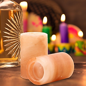 The Spice Lab Tequila Shot Glasses - Pink Himalayan Salt Tequila Shot Glasses - 2 Pack - Just Pour, Shoot and Bite a Lime - Natural Shot Glasses – Perfect for your Bar