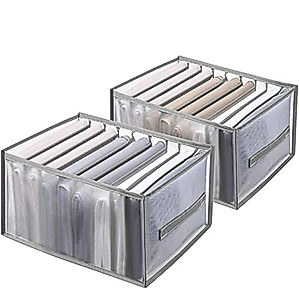 TOSHISON Closet Organizer, 9 Grids Closet Organizers and Storage,Closet Organizer for T-Shirts, Bra,Legging,Kids Skirt,Kids Pants Organizer Jean Organizer for Closet(2PCS 9 Grids for Thin Clothes)