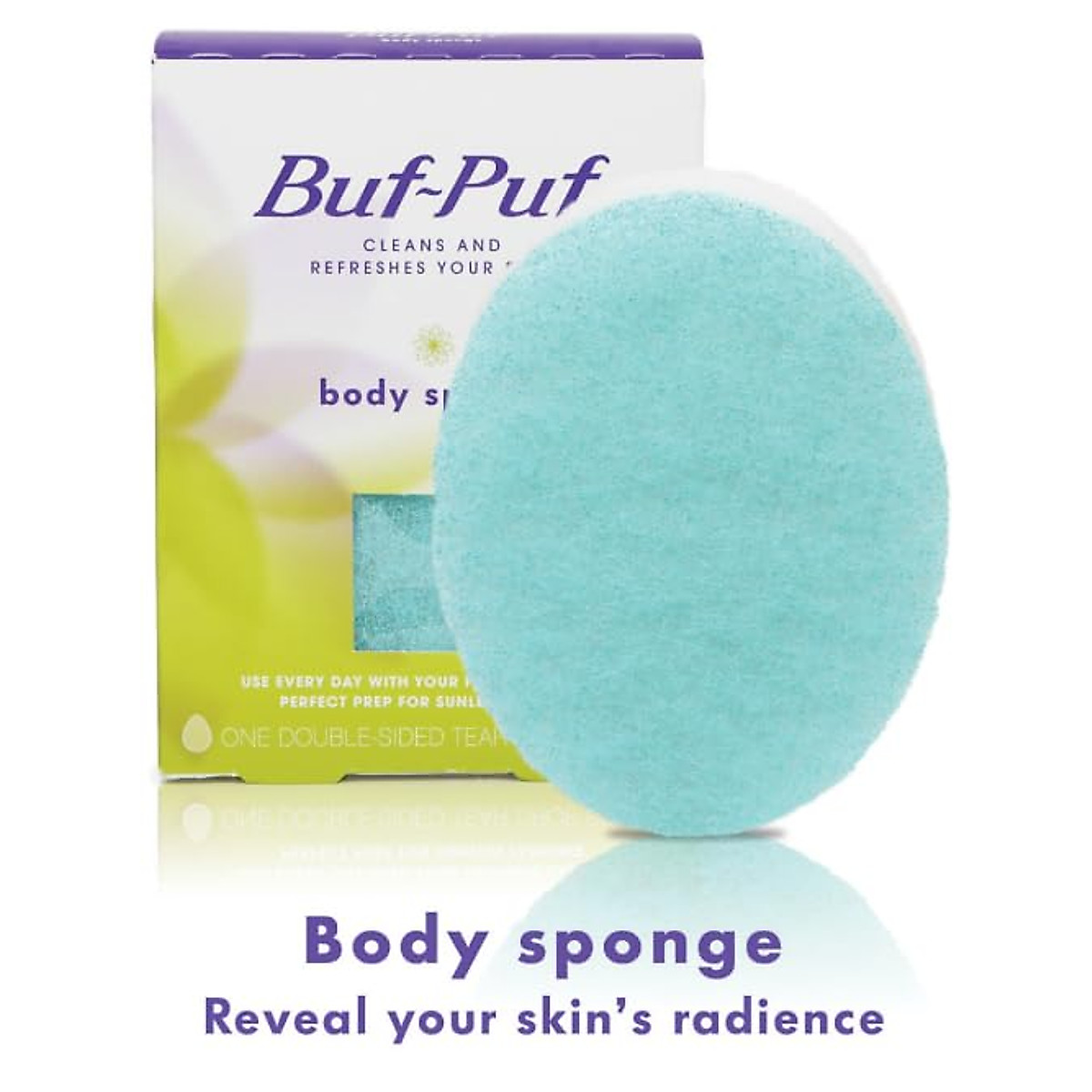 Buf-Puf Body Sponge, Bath Sponge, Dermatologist Developed, Cleanses Skin of Dirt, and Excess Oil, Reusable, Exfoliating, 5 Count