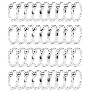Ftovosyo 14G 36PCS Captive Bead Ring Stainless Steel Nose Nostril Septum Tragus Belly Helix Lip Eyebrow Earring Hoop Rings for Women 10mm