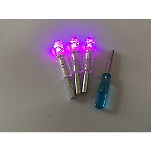 JIEXI HWYP Automatically Bow String Activated Lighted Crossbow Arrow Nocks Pack of 6 (Purple)