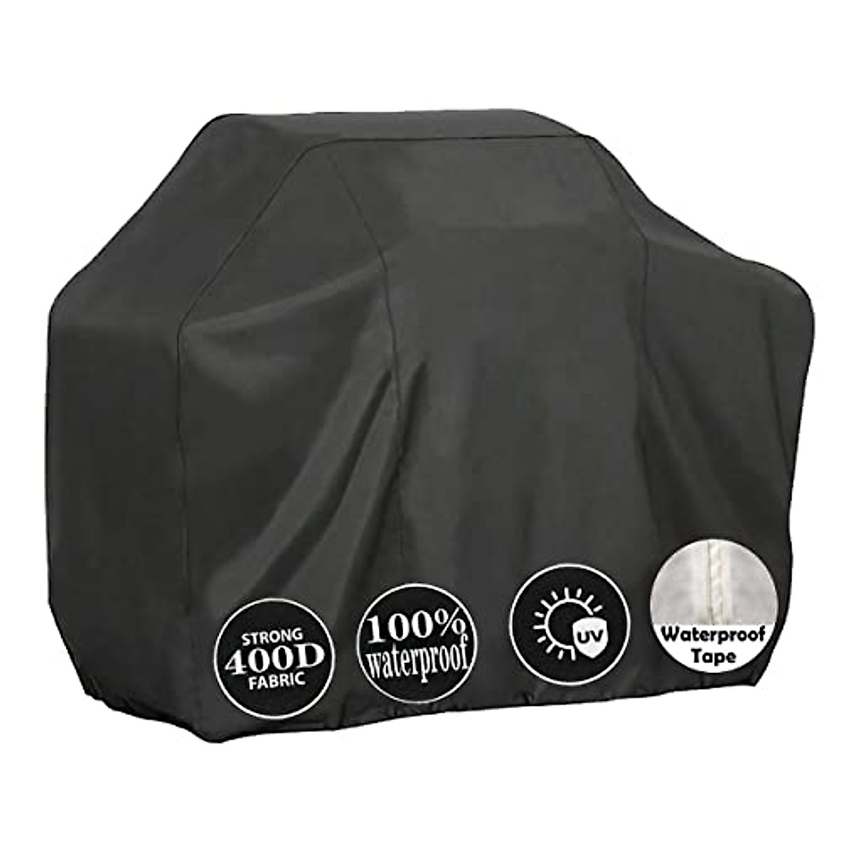 Grill Cover，Black Barbecue Grill Covers，75-Inch Waterproof UV Resistant Heavy Duty BBQ Gas Grill Cover，Fits Grills of Weber Nexgrill Brinkmann Char-Broil and More (L: 75" L x 28" D x 46" H)