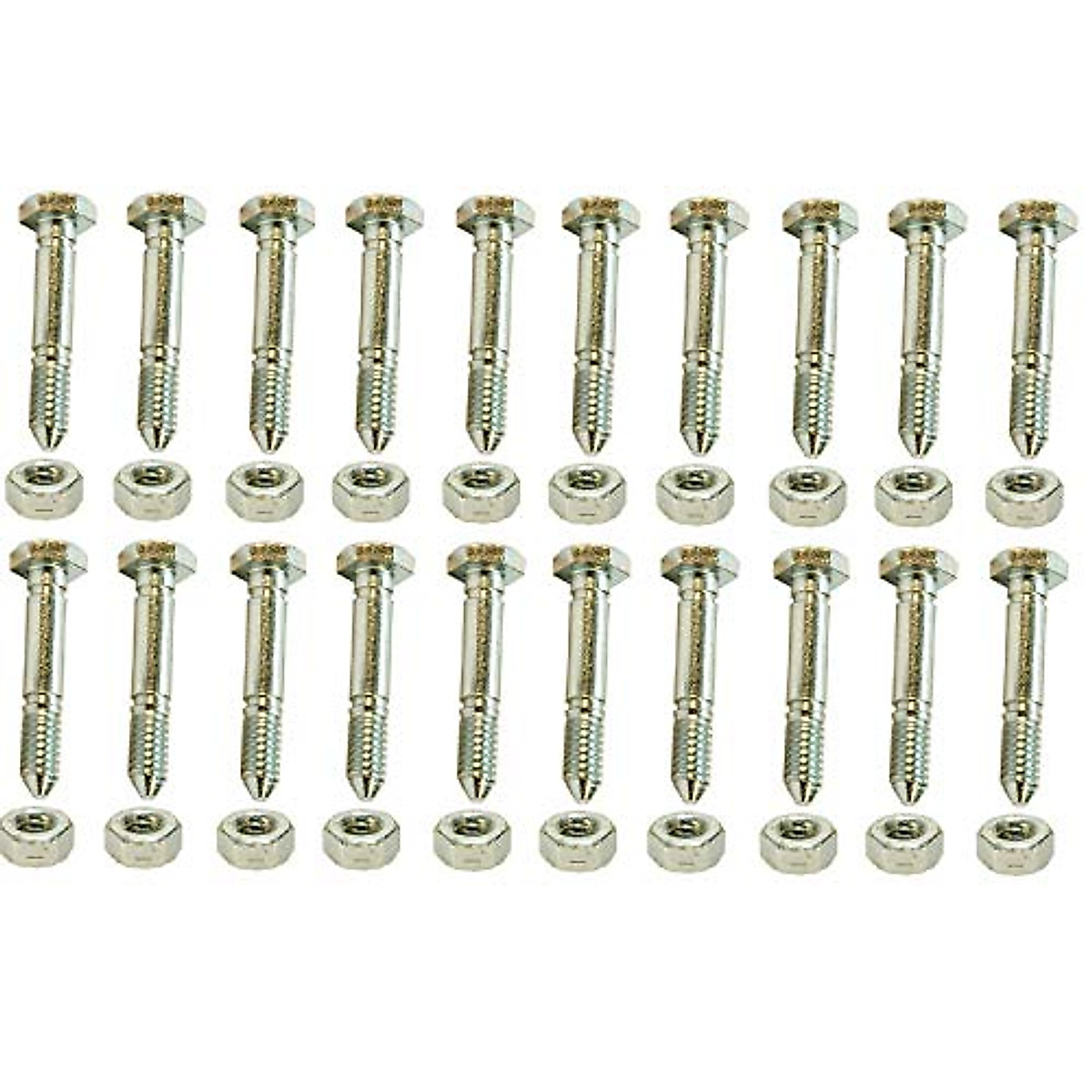 LAWN & GARDEN AMC 20 Shear Pins with Lock Nuts Compatible with Ariens 532005 53200500 05907100 51001600, Also Compatible with John Deere AM123342
