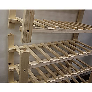 DisplayGifts Stackable Wine Rack Wooden Stand, WN60-Q2 (120 Bottle Capacity: 8 Rows)