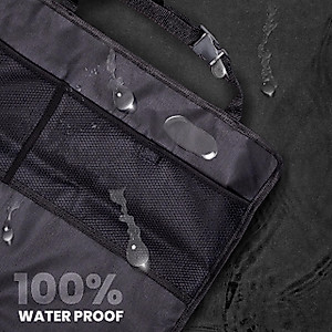 EcoNour Car Seat Cover for Kids (2-Pack) | Premium Waterproof Fabric Back Seat Cover | Car Kick Mats with 3 Pocket Protector | Essential Car Seat Protector for Child Car Seat | Car Seat Protector