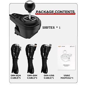 PXN A7 Shifter, 6 +1 Shifter with Handbrake Button and Shift Button for High&Low Gear Universal Shifter for PC(A7)