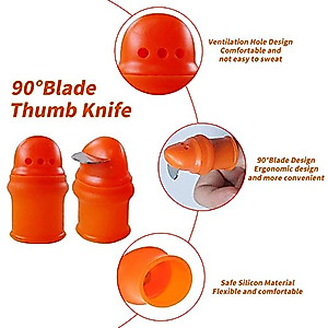 15 Pack Upgrade Gardening Silicone Thumb Knife Harvesting Tool, Vegetable Plant Fruit Picking Knife, Separator Finger Plant Fruit Picking Knife Garden Tool (Large)