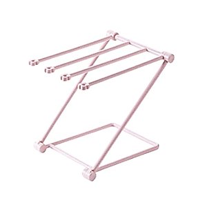 COLLBATH Standing Hand Towel Holder Kitchen Towel Stand Bathroom Towel Hanger Kitchen Dish Cloth Rack Rag Rack Towel Rack Kitchen Cloth Rack Cup Rack Foldable Towel Holder Pink Vertical