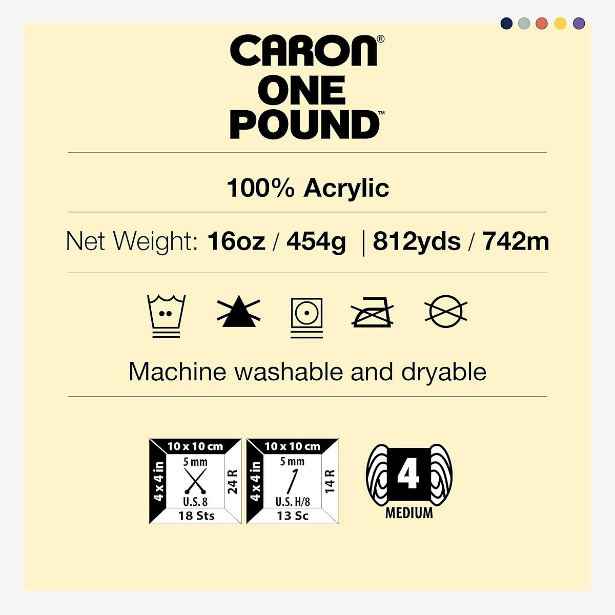 Caron One Pound Solids Yarn, 16oz, Gauge 4 Medium, 100% Acrylic - Cape Cod Blue- For Crochet, Knitting & Crafting ( 1 Piece )