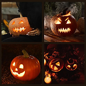 YUET 15PCS Halloween Pumpkin Carving Kit, Professional Sculpting Tools Carving Set, Heavy Duty Stainless Steel, w/Stickers and Carrying Bag, for Adults Or Kids, Halloween Decorations Jack-O-Lanterns