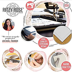 Ritzy Rose Set of 2 Reserved Row Banners for Wedding Ceremony or Events - Blank Font on White Linen Cardstock Paper with Black Satin Ribbon - 11x8.5 inches