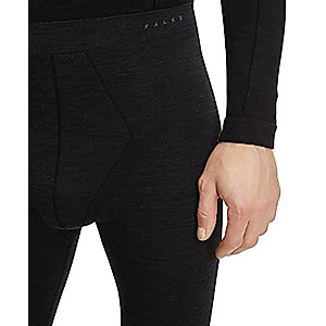 FALKE Men's Wool Tech. Long Tights Base Layer Bottom, Thermal Breathable Quick Dry, Black (Black 3000), S, 1 Pair