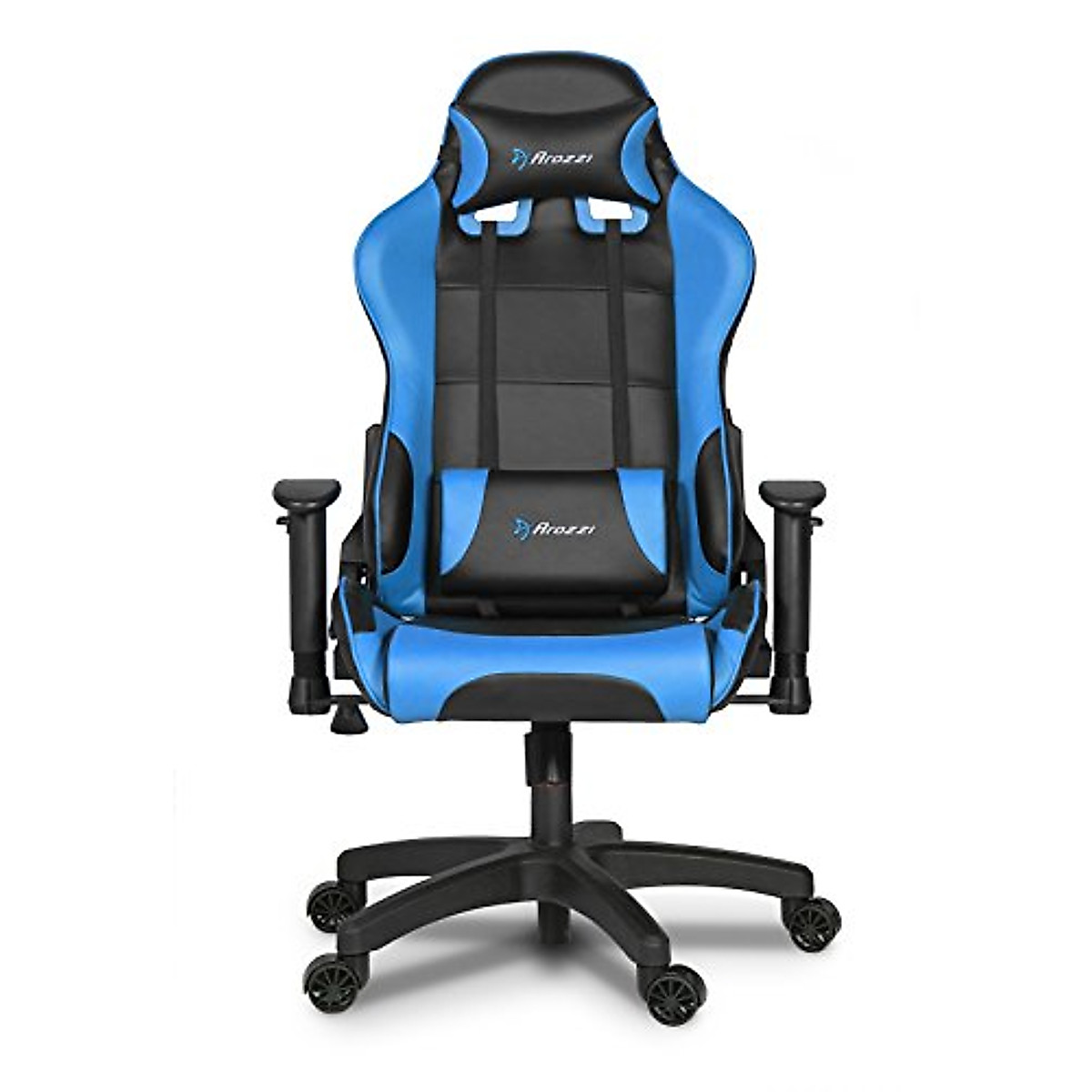 Arozzi Verona Junior Gaming Chair for Kids with High Backrest, Recliner, Swivel, Tilt, Rocker and Seat Height Adjustment, Lumbar and Headrest Pillows Included - Blue