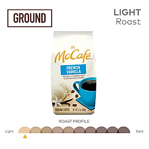 McCafe French Vanilla, Flavored Light Roast Ground Coffee, 12 oz Bag