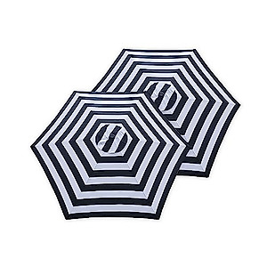 Sunshine Outdoor 9ft with 6 Ribs Patio Umbrella Replacement Canopy Market Umbrella Top Outdoor Umbrella Canopy Black & White(2pcs/package)