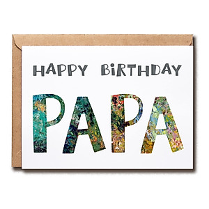 EruditeGifts Happy Birthday Papa, 5 x 7 Inch Card, Blank Inside for Your Message
