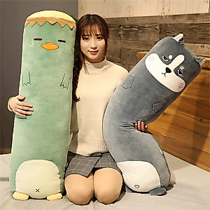 LVPU Kawaii Bear Long Body Pillow - 39.3" Plush Stuffed Animal - Soft, Huggable Comfort for Adults and Kids for Birthdays, Valentines - Cute and Fuzzy Boyfriend Pillow