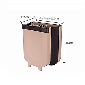 Creative Trash Bin Folding Waste Bins Kitchen Garbage Bin Fruits Vegetable Rubbish Container Foldable Car Trash Can Wall Mounted Door Hanging Trash Can Bathroom Waste Storage Bucket Organizer (White)