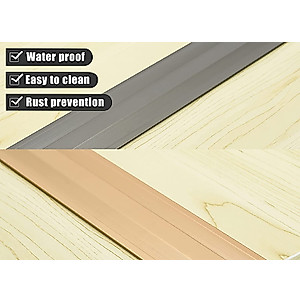 FURLOU T-Shaped Threshold Strips Flooring Transition Strip Non-Slip Transition Bars Floor Reducer Vinyl Edge Trim for Interior Doors