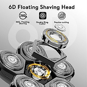 Kibiy Head Shavers Replacement Blades, 6 Blades Head Shaver for Bald Men Replacement, Easy Install Electric Razor Shaver for Model MS-672