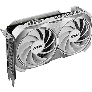 MSI Gaming GeForce RTX 4060 8GB GDRR6 Extreme Clock: 2505 MHz 128-Bit HDMI/DP Nvlink TORX Fan 4.0 Ada Lovelace Architecture Graphics Card (RTX 4060 Ventus 2X White 8G OC)