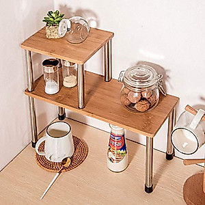 Ollieroo Kitchen Counter Storage Shelf, Bathroom Sink Counter Cabinet Organizer (Rectangle)