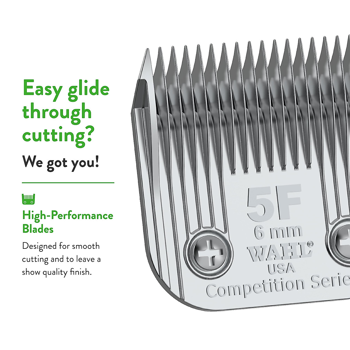 Wahl Professional Animal Competition Series Detachable Blade - 15/64-Inch Cut Length, 5F Full Coarse (2372-100)