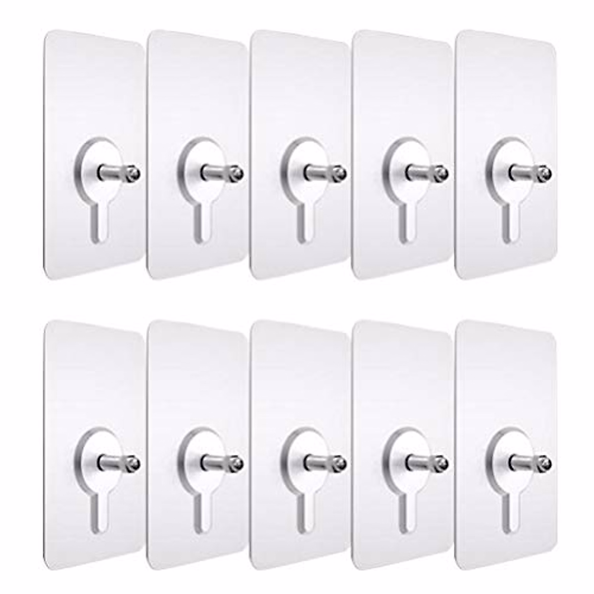 Cabilock Shower Curtain Hooks Shower Curtain Hooks Wall Hooks 10pcs Adhesive Hooks Self-Adhesive Hooks Adhesive Pads Wall Screw Stickers Shower Curtain Hooks Wall Hooks Wall Hooks