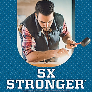 Band-Aid Brand Tough Strips Adhesive Bandages for Wound Care, Durable Protection for Minor Cuts and Scrapes, Extra Large Size, 10 ct