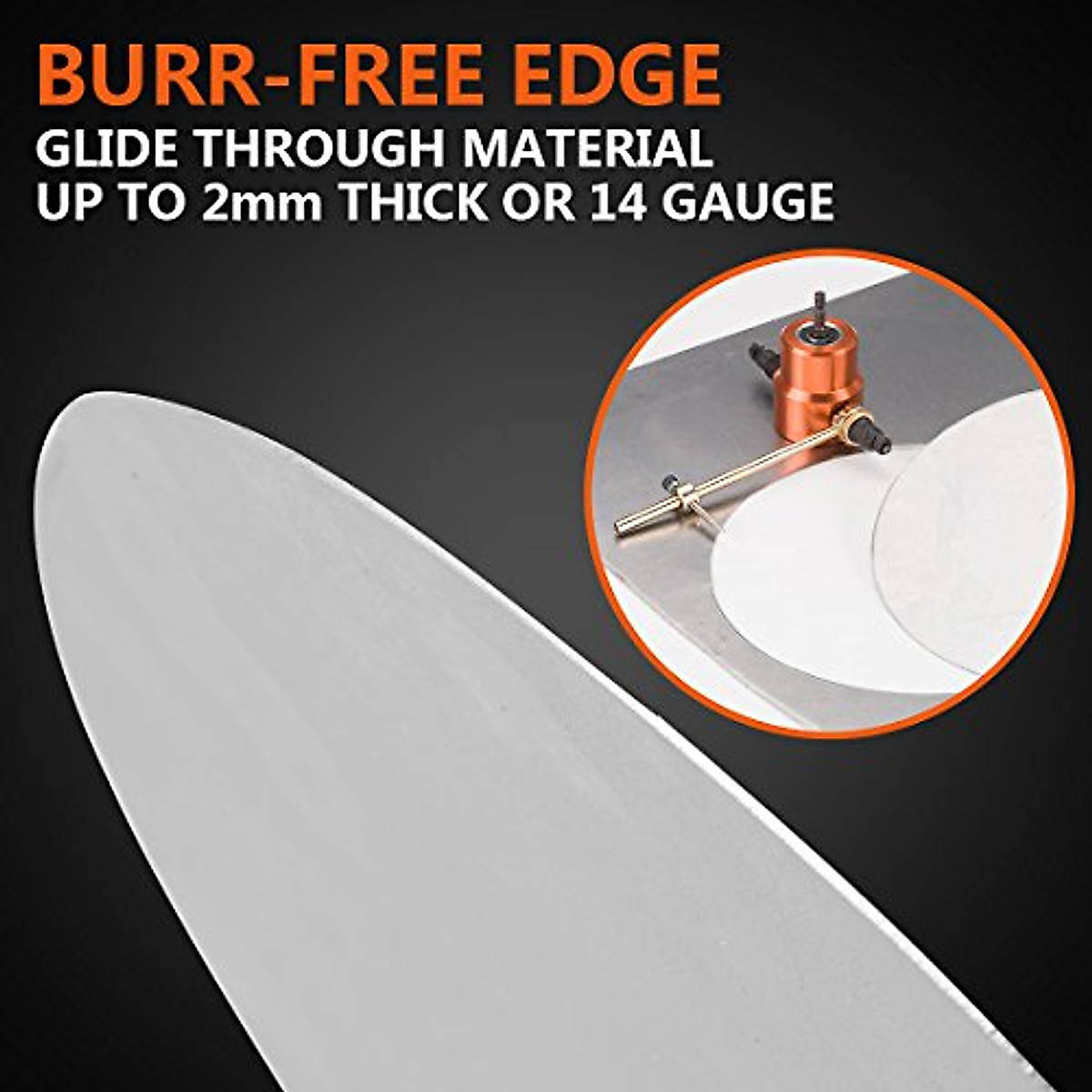 Dicfeos Double Head Sheet Metal Cutter, Versatile Nibbler Drill Attachment for Straight Curve and Circle Cutting, Maximum 14 Gauge Steel, Perfect for Home DIY and Car Repair