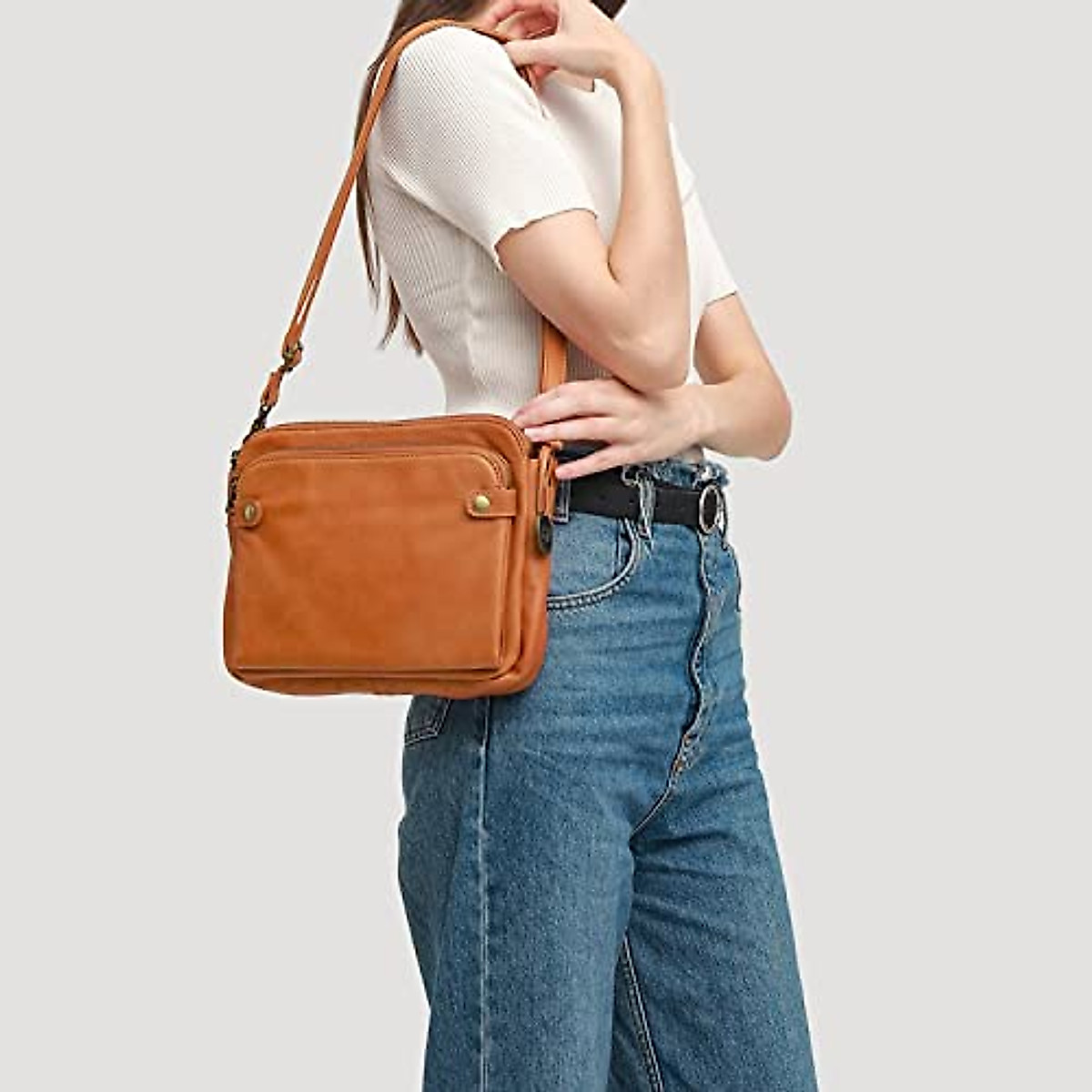 3 layer crossbody leather shoulder bags and clutches, ladies zip satchel bags clutches satchel handbags, three layer leather crossbody shoulder & clutch bag women (Red)