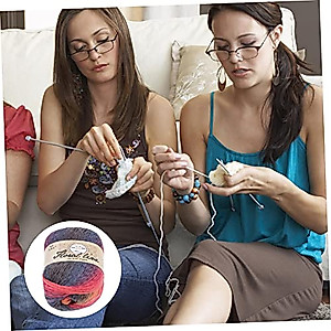 FAVOMOTO 1 roll Floss Crochet D Weaving Rainbow and Scarf Yarns Kit Bulk Balls Soft Threads Color Shawl Supplies for Hat Yarn Handmade Hand- Hand-Knitted Segment Knitwear DIY Cross