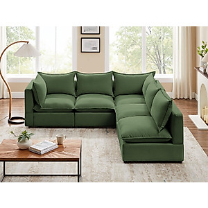 VANOMi Modular Sectional Sofa, 6 Seater Sleeper Sectional Sofa Modular Sectional Couch for Living Room