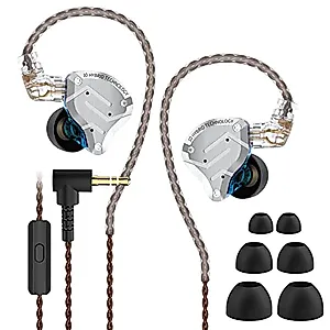 Wired Earbuds, in Ear Headphones, Gaming Earbuds, Earphones Wired with 4BA+1DD Hybrid 10 Drivers HiFi Bass in Ear Monitor, Noise Cancelling Earbuds Wired ZS10 Pro(with mic,Blue)