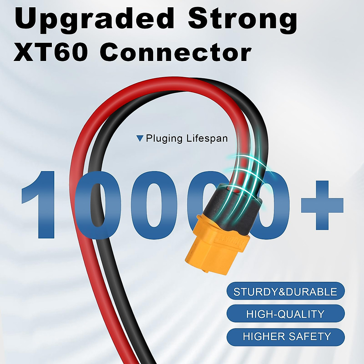 RBSKTECH Solar to XT60 Adapter Cable Solar Extension Charge Cable for Power Stations Solar Generators (12FT 12AWG)