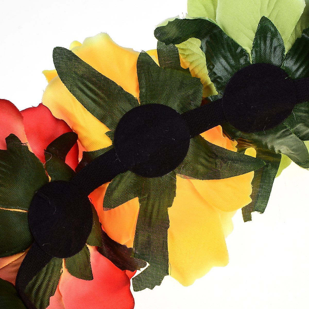 DreamLily Rainbow Rose Hawaiian Stretch Flower Headband for Garland Party (Rainbow)