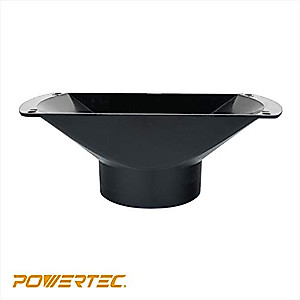 POWERTEC 70150 Rectangular Dust Hood Collector – ABS Plastic, 4 Inch OD Attachment for Woodworking Dust Collection Hose and Fittings
