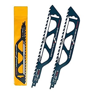 2PCS Demolition Masonry Reciprocating Saw Blades Hard Alloy Saw Blades for Cutting Brick,Wood,Metal,PVC Tube,Porous Concrete,Power Tools Accessories (12in/300mm)