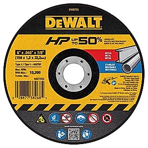 DEWALT Cutting Wheel 6 in. x .040 in. x 7/8 in., 60 Tooth (DW8725)