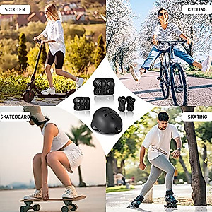 JBM Youth & Adult Full Protective Gear Set, Multi-Sport Helmet, Knee Pads and Elbow Pads with Wrist Guards, Full Protection