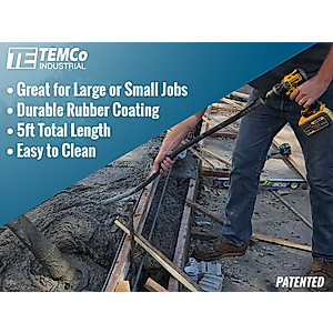 TEMCo Cordless Concrete Vibrating Tool, Drill-powered Concrete Vibrator